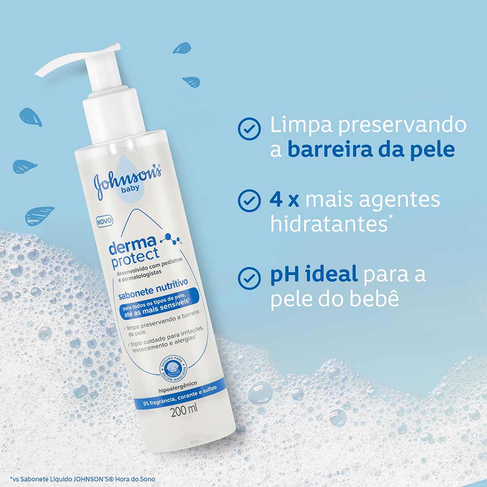 Sabonete Líquido Infantil Johnson's Baby Derma Protect Sem Fragrância ...