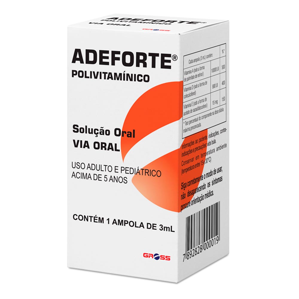 Polivitamínico Adeforte Gross 3ml - Drogaria Sao Paulo