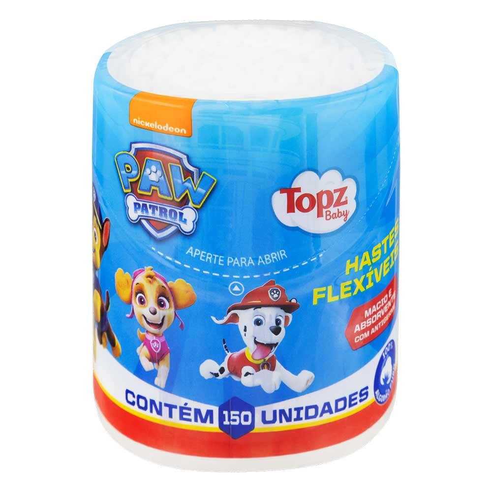 Hastes Flexíveis Paw Patrol Topz Baby 150 Unidades - Drogaria Sao Paulo