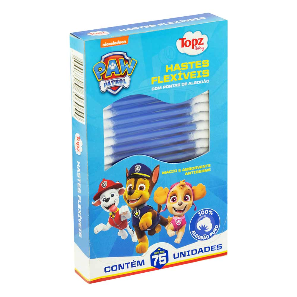 Hastes Flexíveis Paw Patrol Topz Baby 75 Unidades - Drogaria Sao Paulo