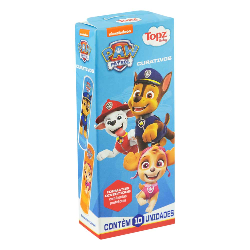 Curativo Infantil Tradicional Paw Patrol Topz Baby 10 Unidades ...
