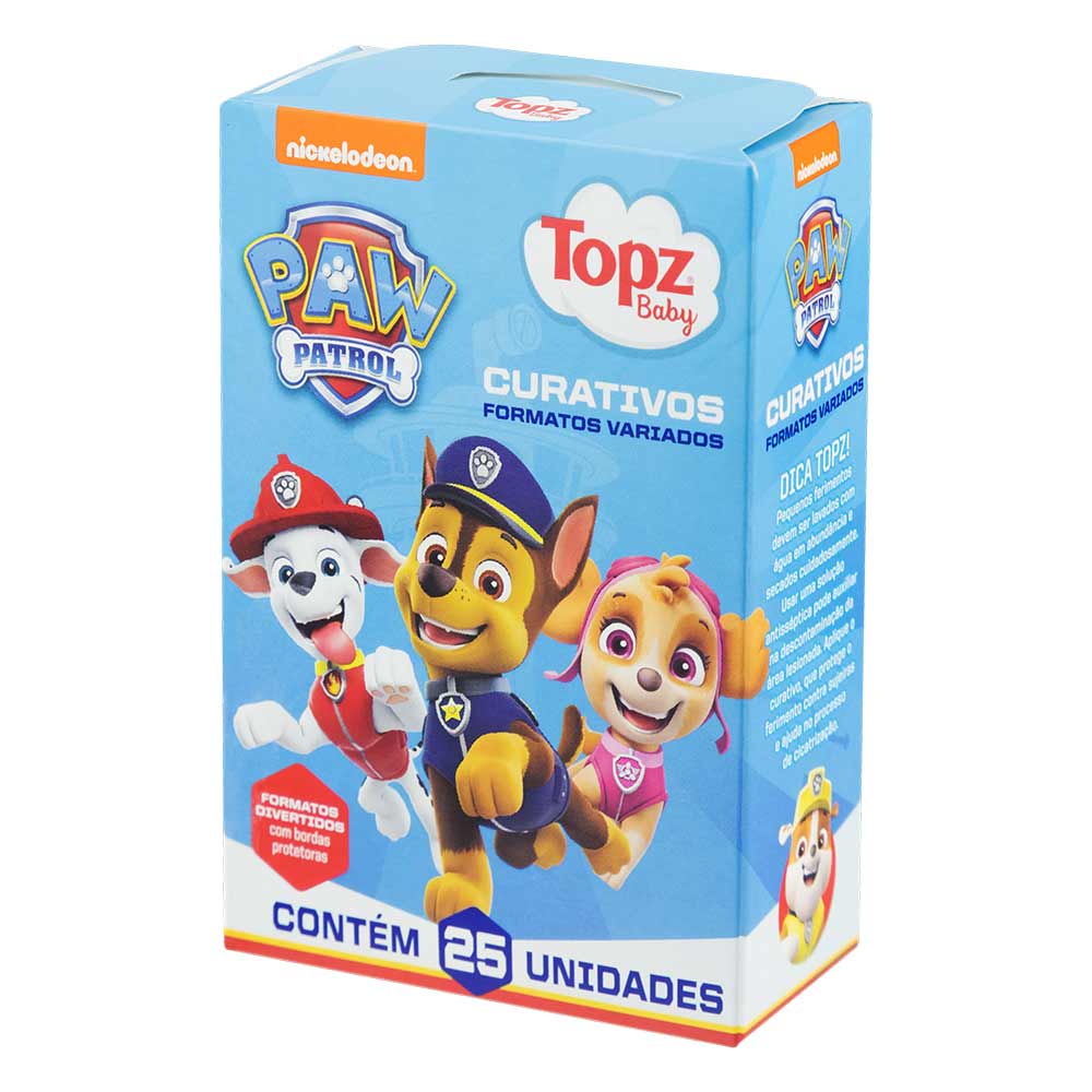 Curativos Variados Paw Patrol Topz Baby 25 Unidades - Drogaria Sao Paulo
