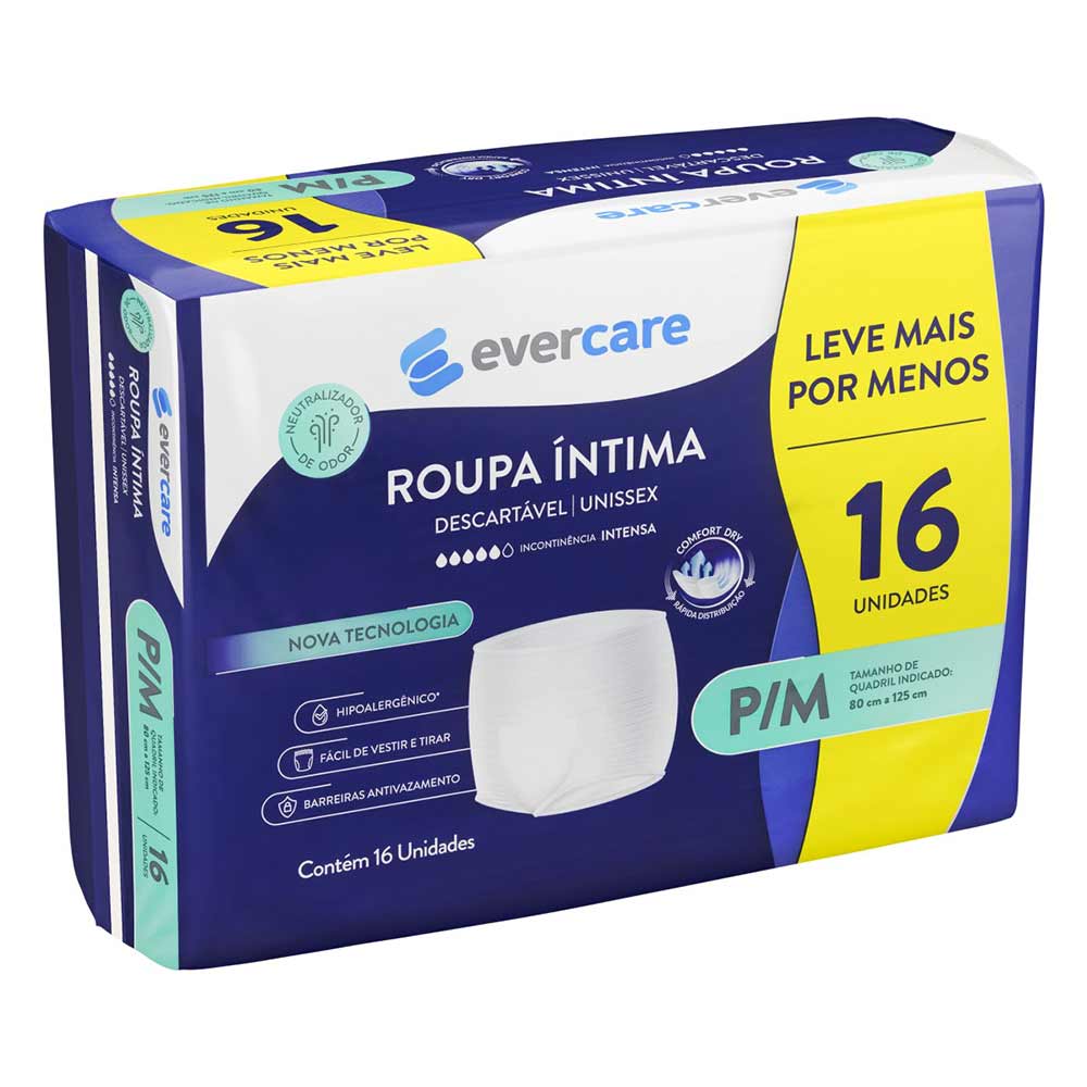 Roupa Íntima Ever Care P/M 16 Unidade - Drogaria Sao Paulo