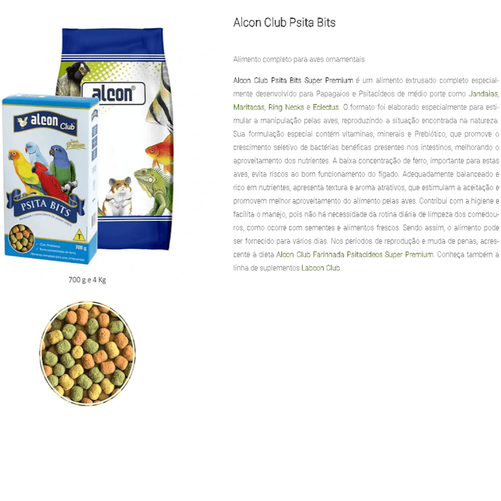 Alcon Club Psita Bits 4kg Super Premium - Drogaria Sao Paulo