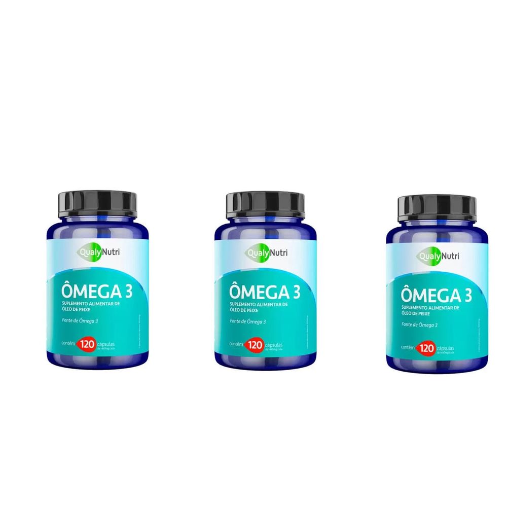 Kit C/3 Ômega 3 C/120 Cápsulas - Qualy Nutri - Drogaria Sao Paulo