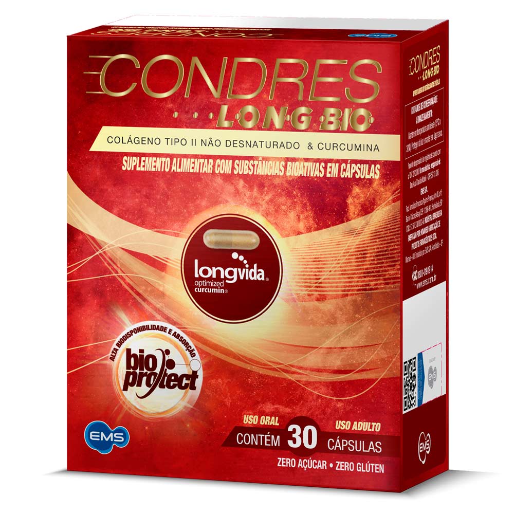 Suplemento Alimentar Colágeno Condres Long Bio Cúrcuma 30 Cápsulas ...
