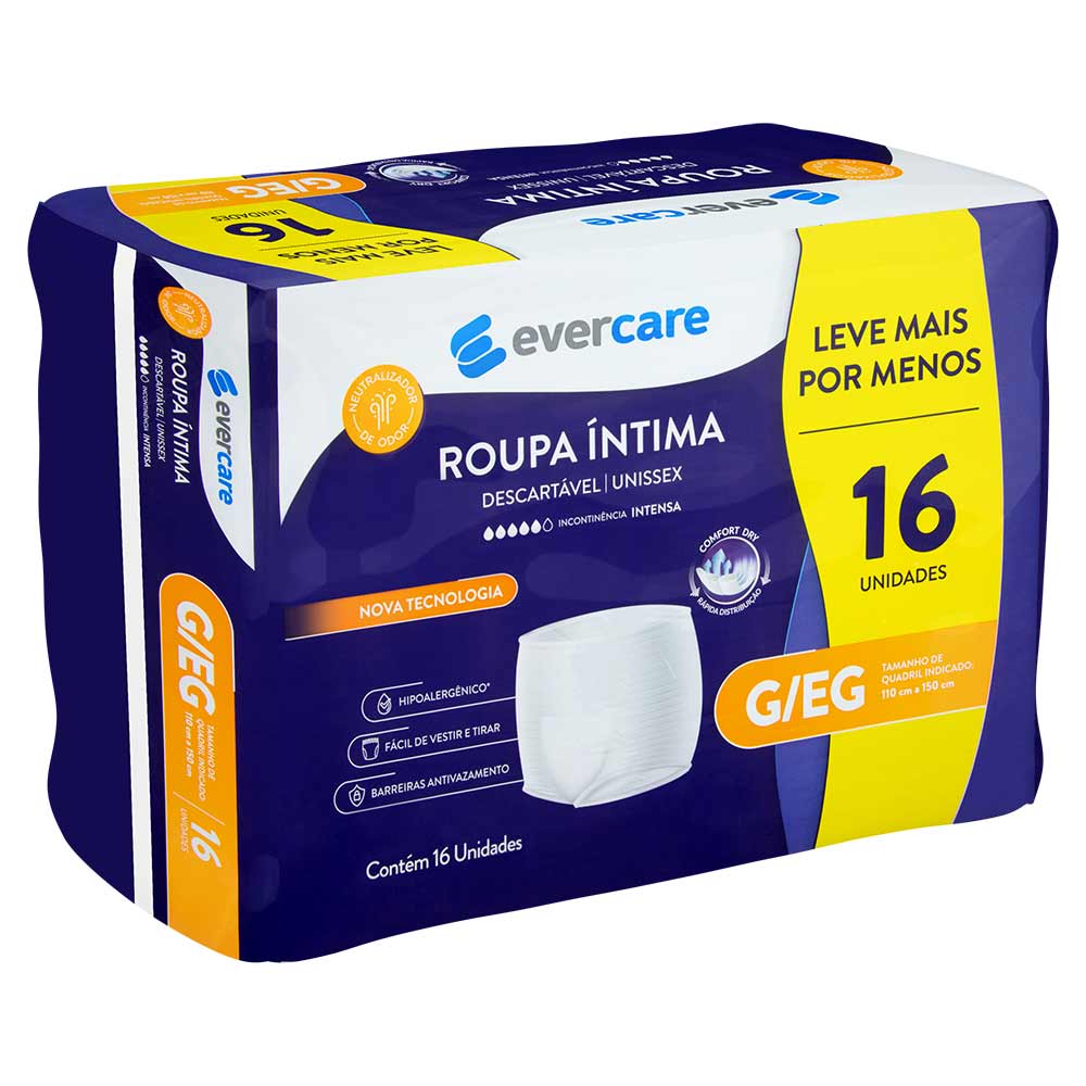 Roupa Íntima Ever Care G/EG 16 Unidades - Drogaria Sao Paulo