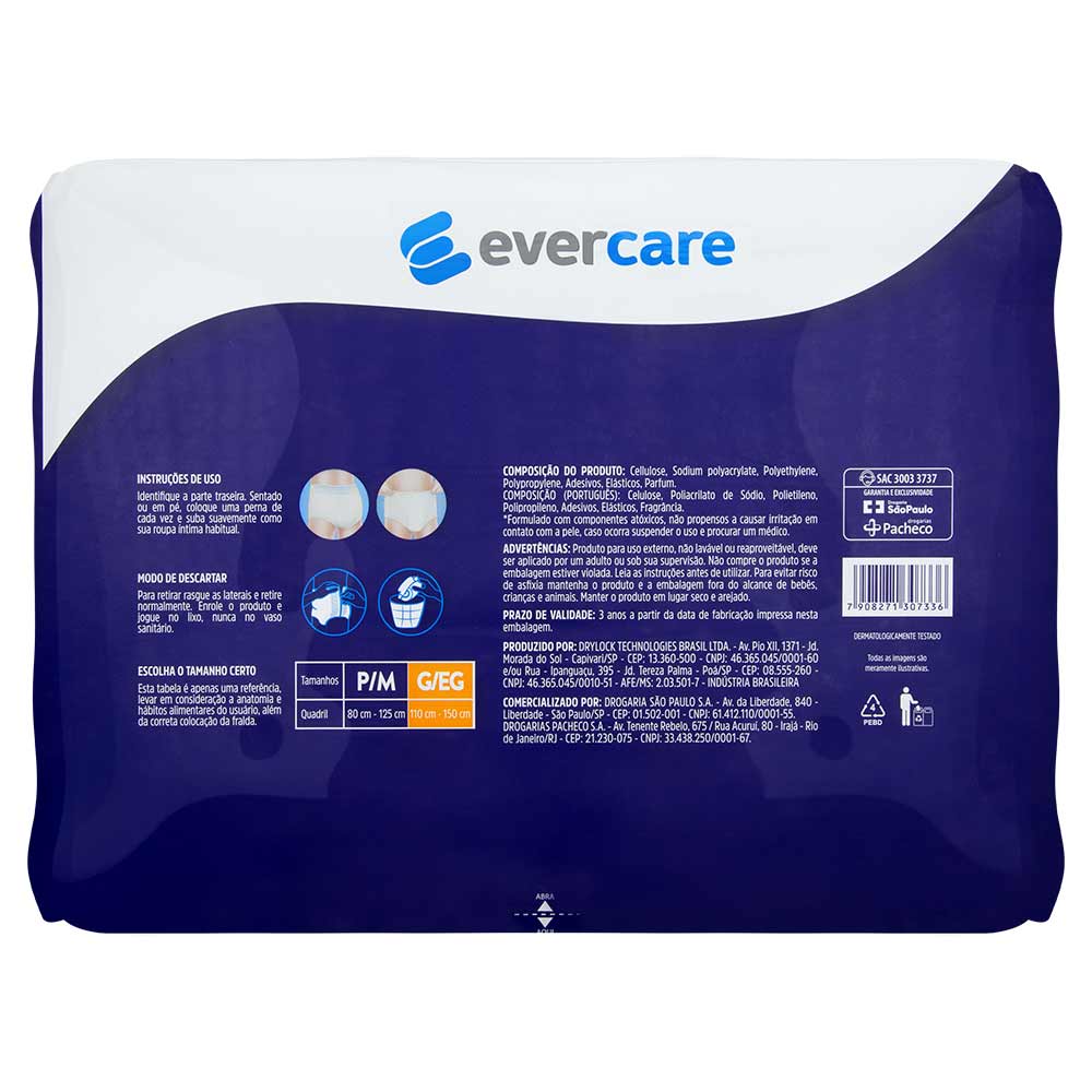 Roupa Íntima Ever Care G/EG 16 Unidades - Drogaria Sao Paulo