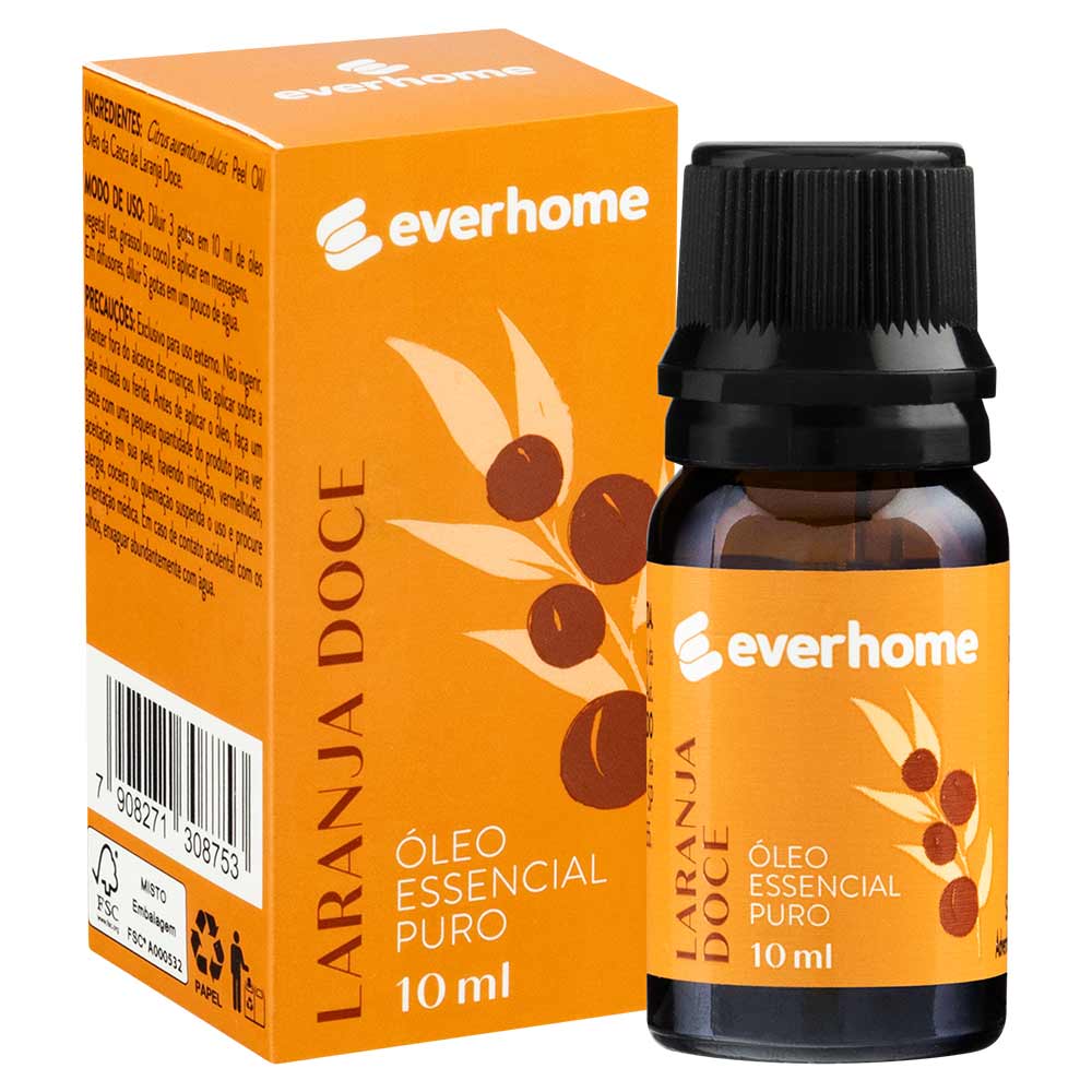 Óleo Essencial Puro Ever Home Laranja-Doce 10ml - Drogaria Sao Paulo