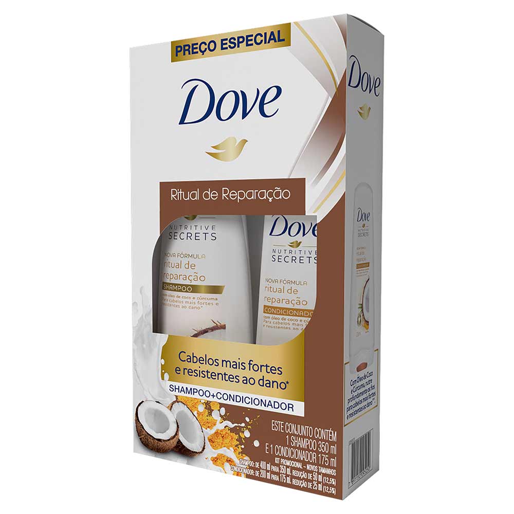 Kit Dove Ritual De Reparação Shampoo 350ml + Condicionador 175ml ...