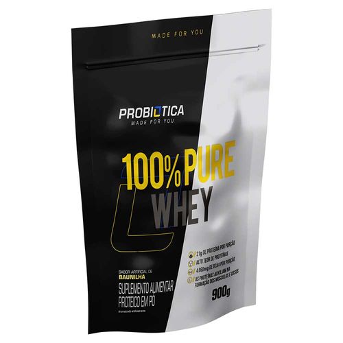 Whey Protein Probiótica 100 Pure Pó Baunilha 900g Drogaria Sao Paulo
