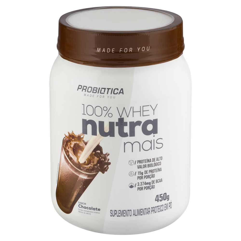 Whey Protein Probiótica 100% Nutra Mais Pó Chocolate 450g - Drogaria ...