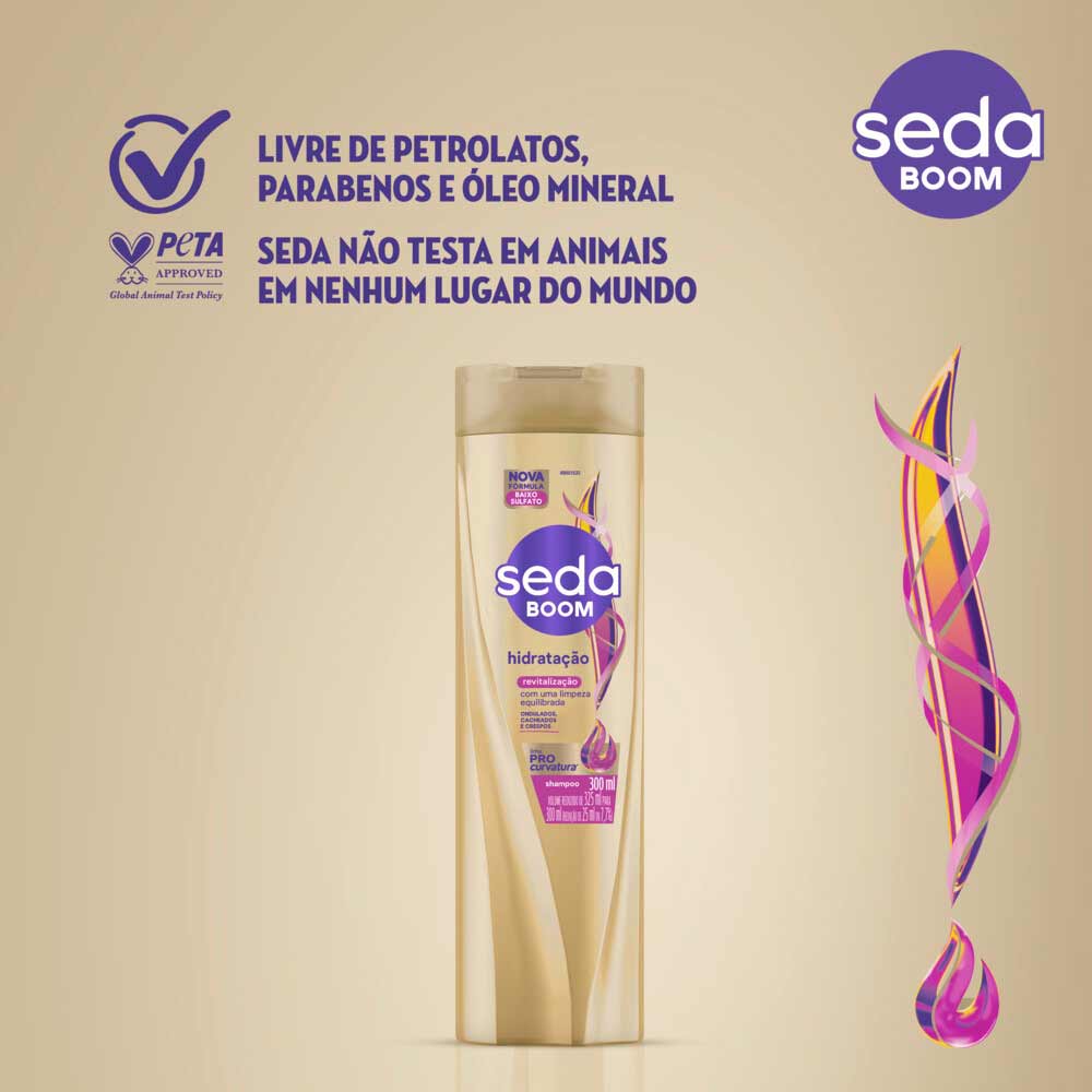 Shampoo Seda Boom Pro Curvatura Hidratação e Revitalização 300ml ...