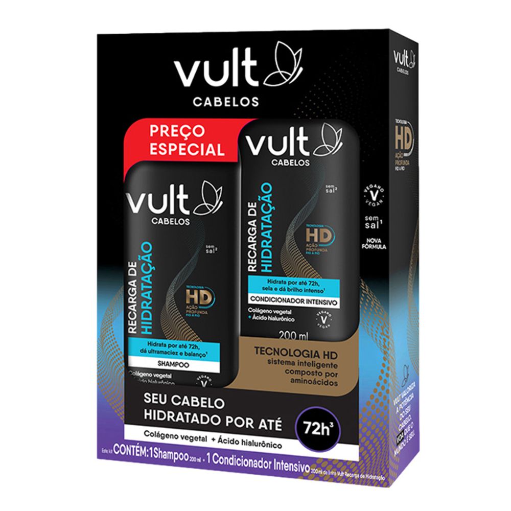 Kit Vult Cabelos Shampoo + Condicionador Hidratação 200ml Cada ...