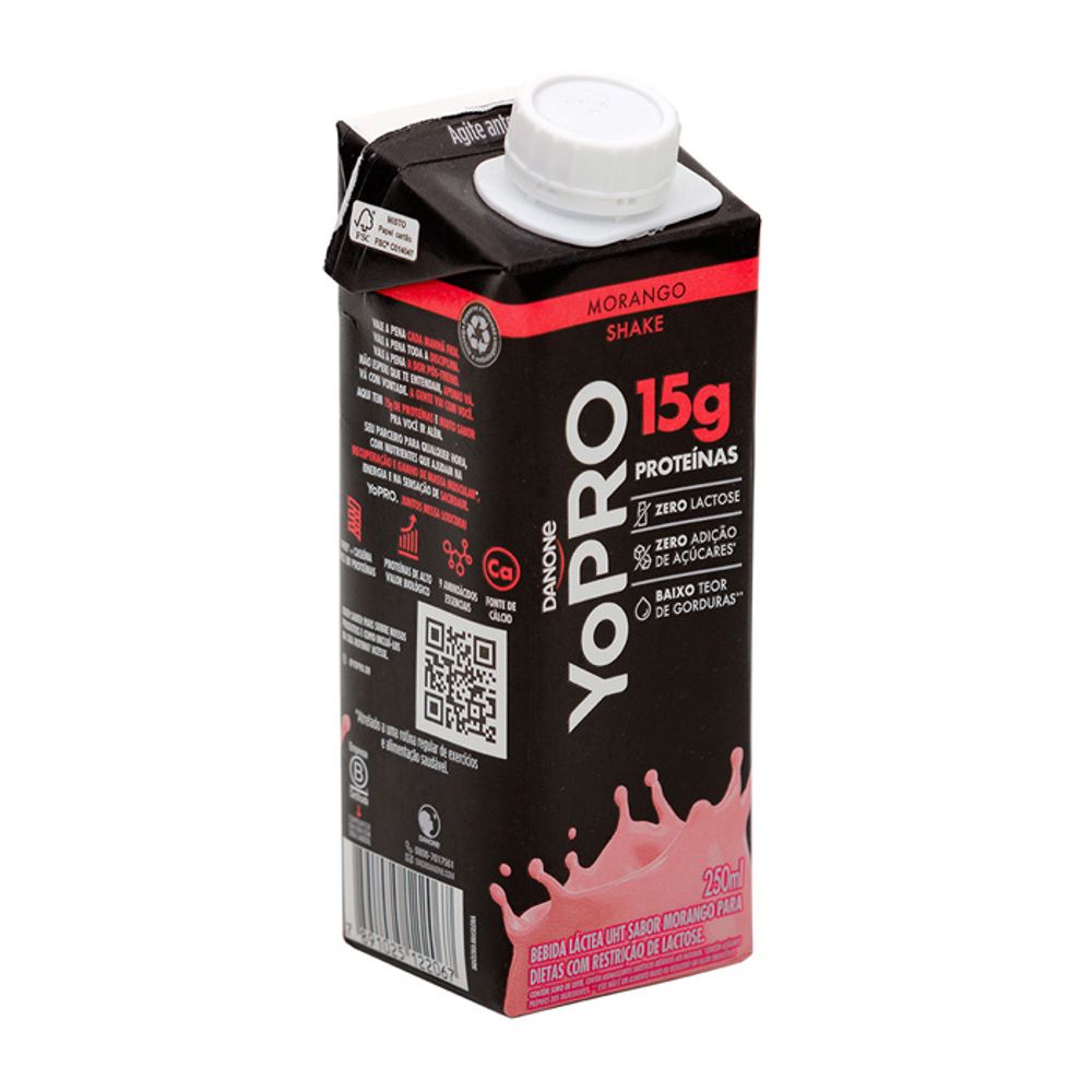 Bebida Láctea UHT YoPRO Morango Shake 15g de proteínas 250ml - Drogaria ...