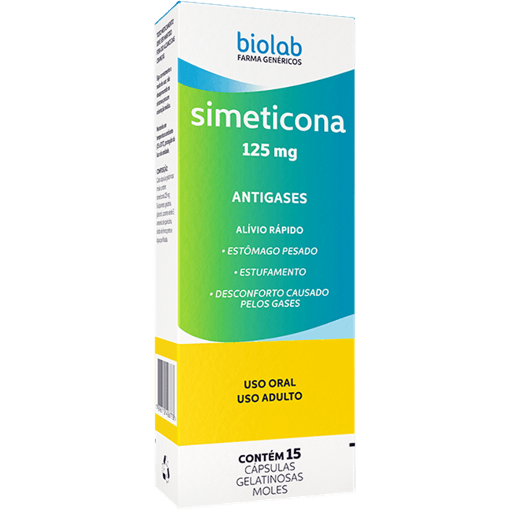Simeticona 125mg Biolab 15 Cápsulas Gelatinosas - Drogaria Sao Paulo