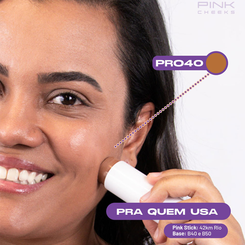 Protetor Solar Facial com Cor Pink Cheeks Pro Stick FPS 96 FPUVA 43 Pro40 14 g - Drogaria Sao Paulo