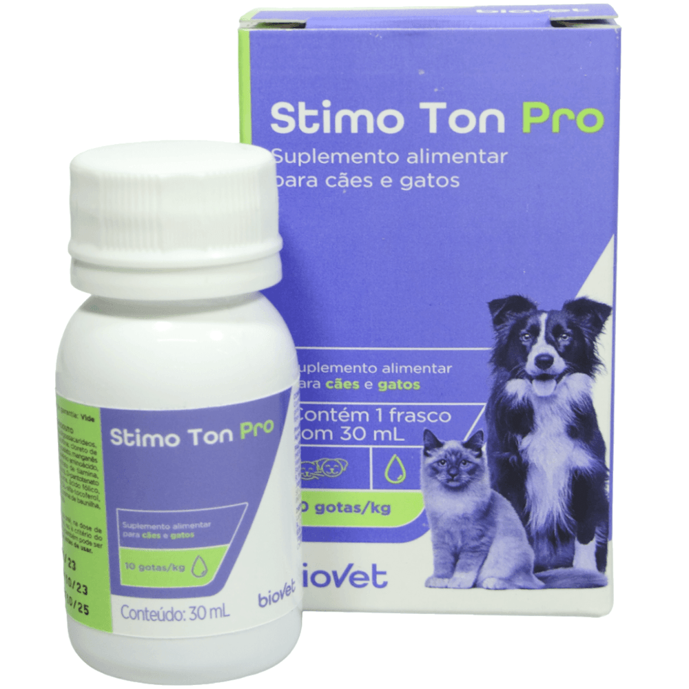 Stimo Ton Pro 30ml Para Cães e Gatos Biovet Kit Com 6 - Drogaria Sao Paulo