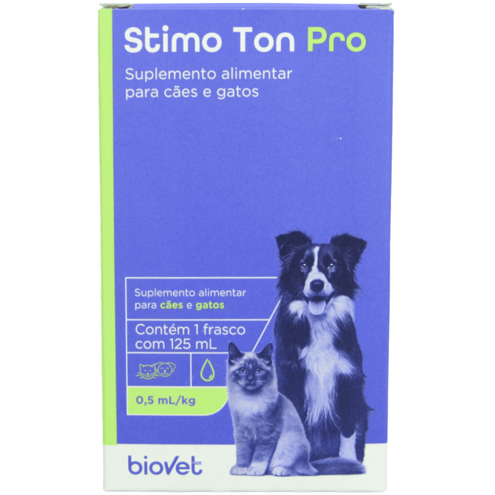 Stimo Ton Pro 125ml Para Cães e Gatos Biovet Kit Com 3 - Drogaria Sao Paulo