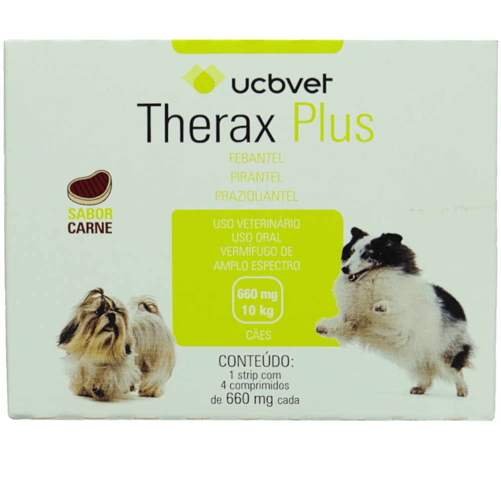 Therax Plus 660mg Com 4 comprimidos Vermífugo UCBVET Kit Com 2 ...