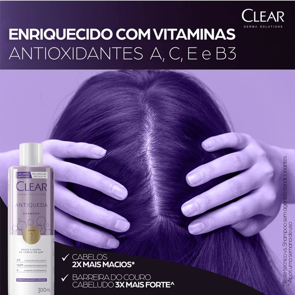 Shampoo Clear Derma Solutions Antiqueda 300ml - Drogaria Sao Paulo