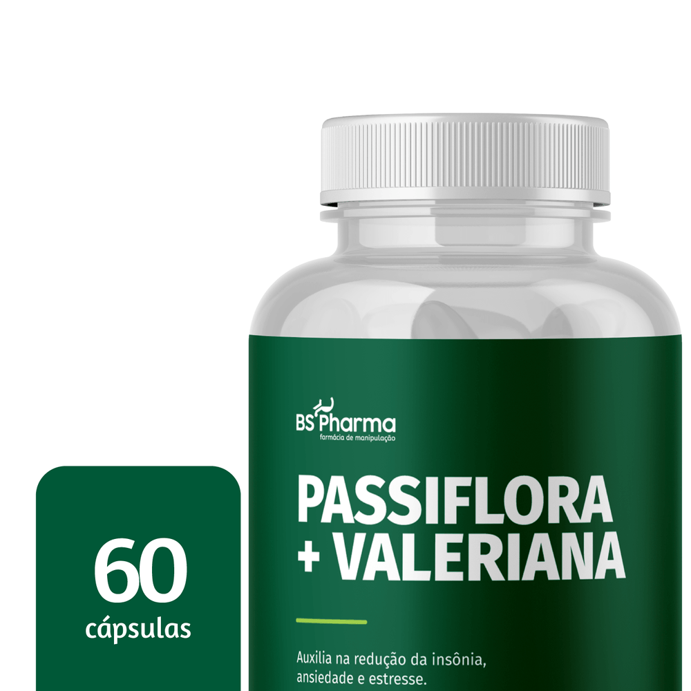 Passiflora 250 mg + Valeriana 50 mg BSPharma 60 Cápsulas BS Pharma ...