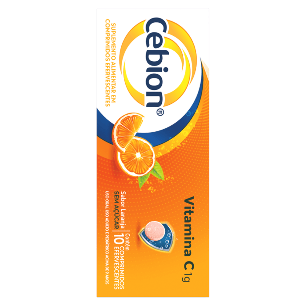 Suplemento Vitamínico Cebion Vitamina C 1g Laranja 10 Comprimidos ...