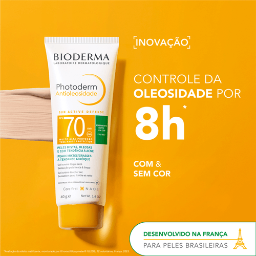 Protetor Solar Facial Bioderma FPS 70 Photoderm Antioleosidade Cor 2 Claro 40g Gel Creme ...