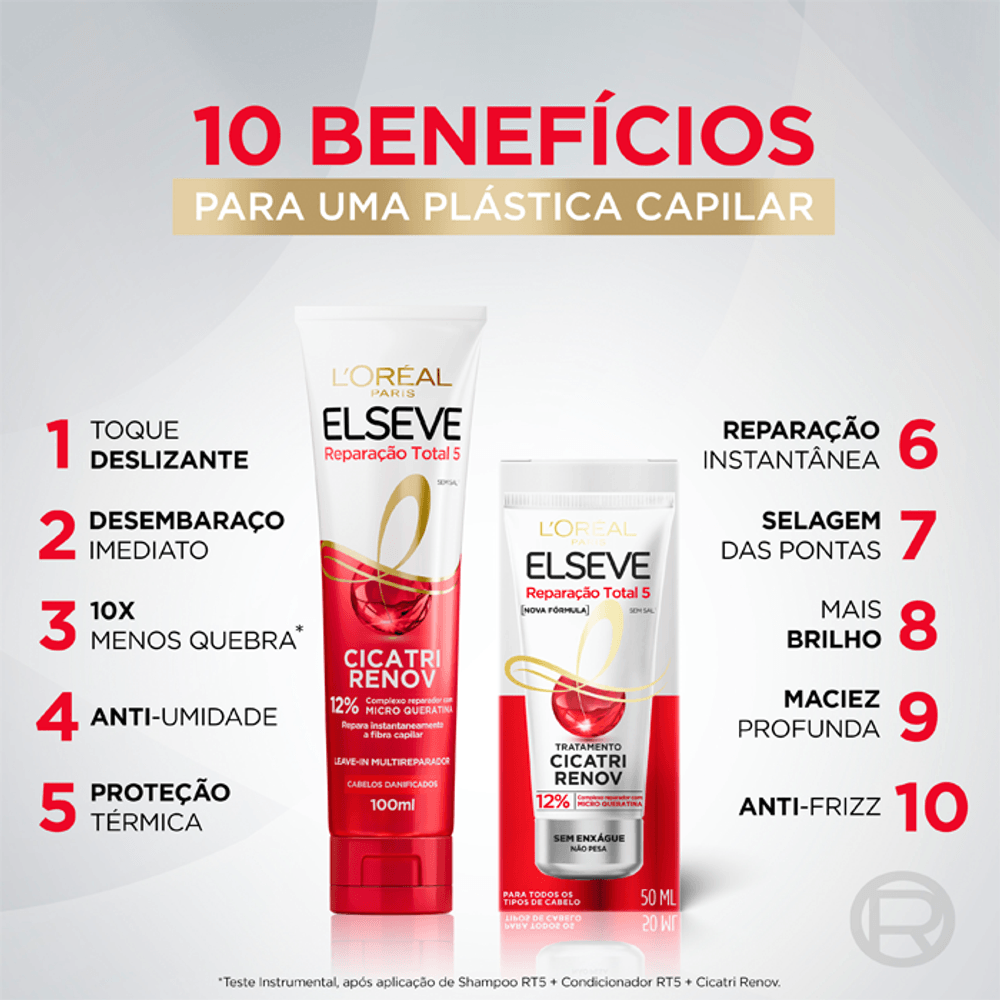 Leave-In Multireparador Capilar Creme Elseve Reparação Total 5 Creme ...