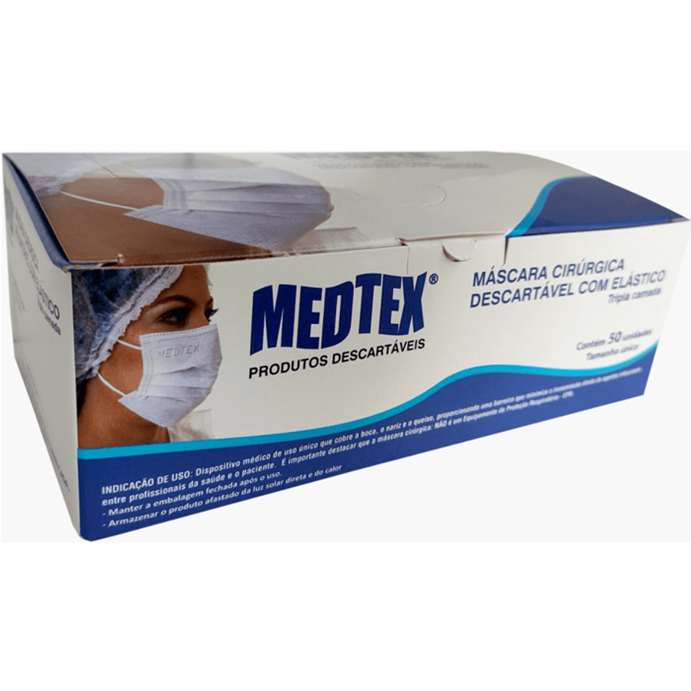 Máscara Cirurgica Medtex Descartável 50 Unidades - Drogaria Sao Paulo