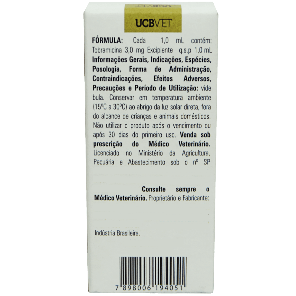 Visione Colírio Tobramicina 5ml Para Cães e Gatos ucbvet - Drogaria Sao ...
