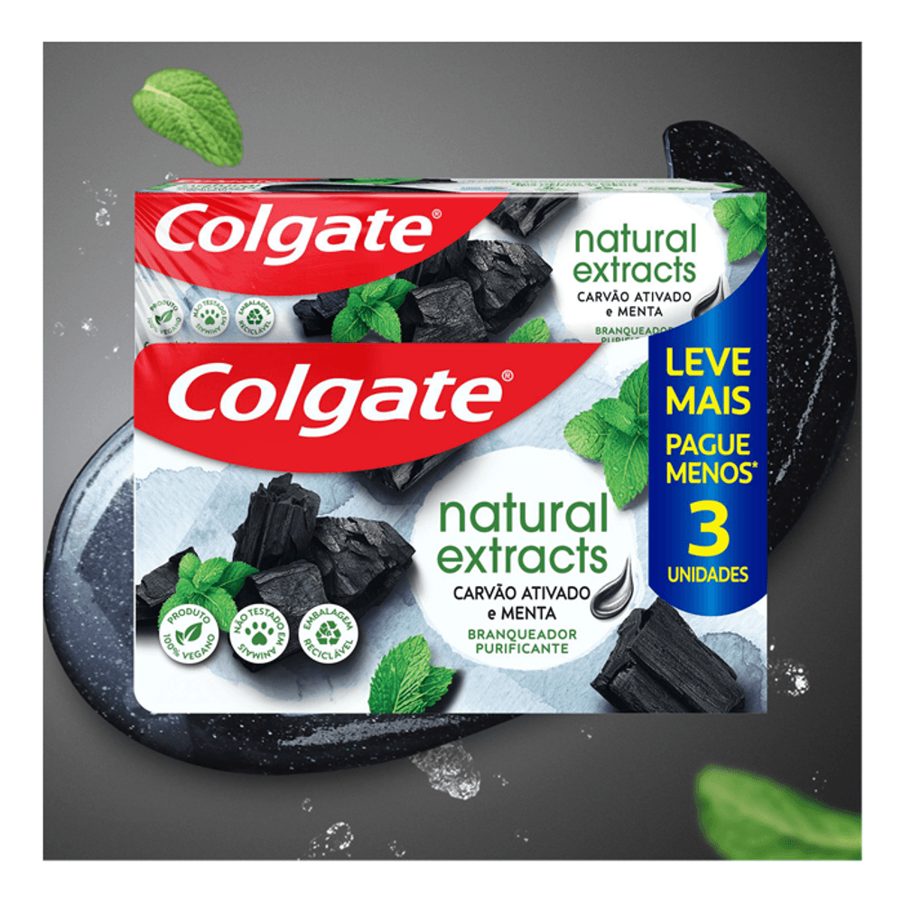 Creme Dental Colgate Natural Extract Purificante 3 Unidades com 90g ...