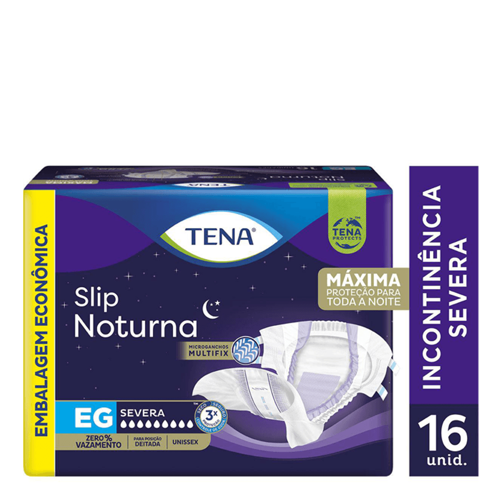 Fralda Geriátrica Tena Slip Noturna EG 16 Unidades - Drogaria Sao Paulo
