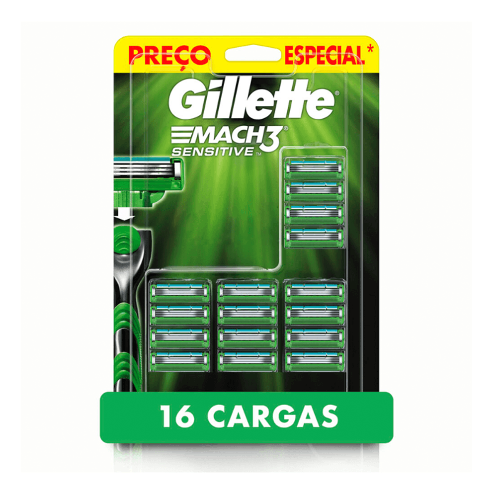 Carga Gillette Mach 3 Sensitive 16 Unidades - Drogaria Sao Paulo