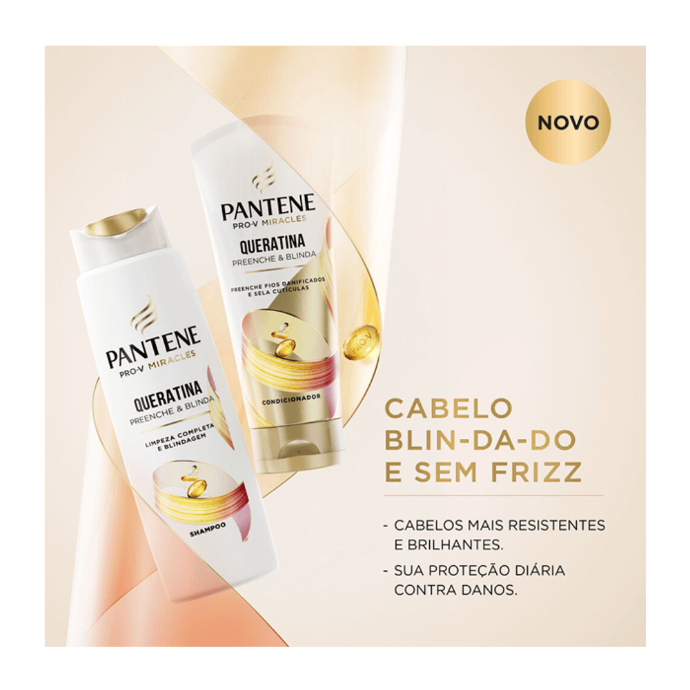 Shampoo Pantene Queratina Pró-V Miracles Preenche & Blinda 175ml - Drogaria Sao Paulo