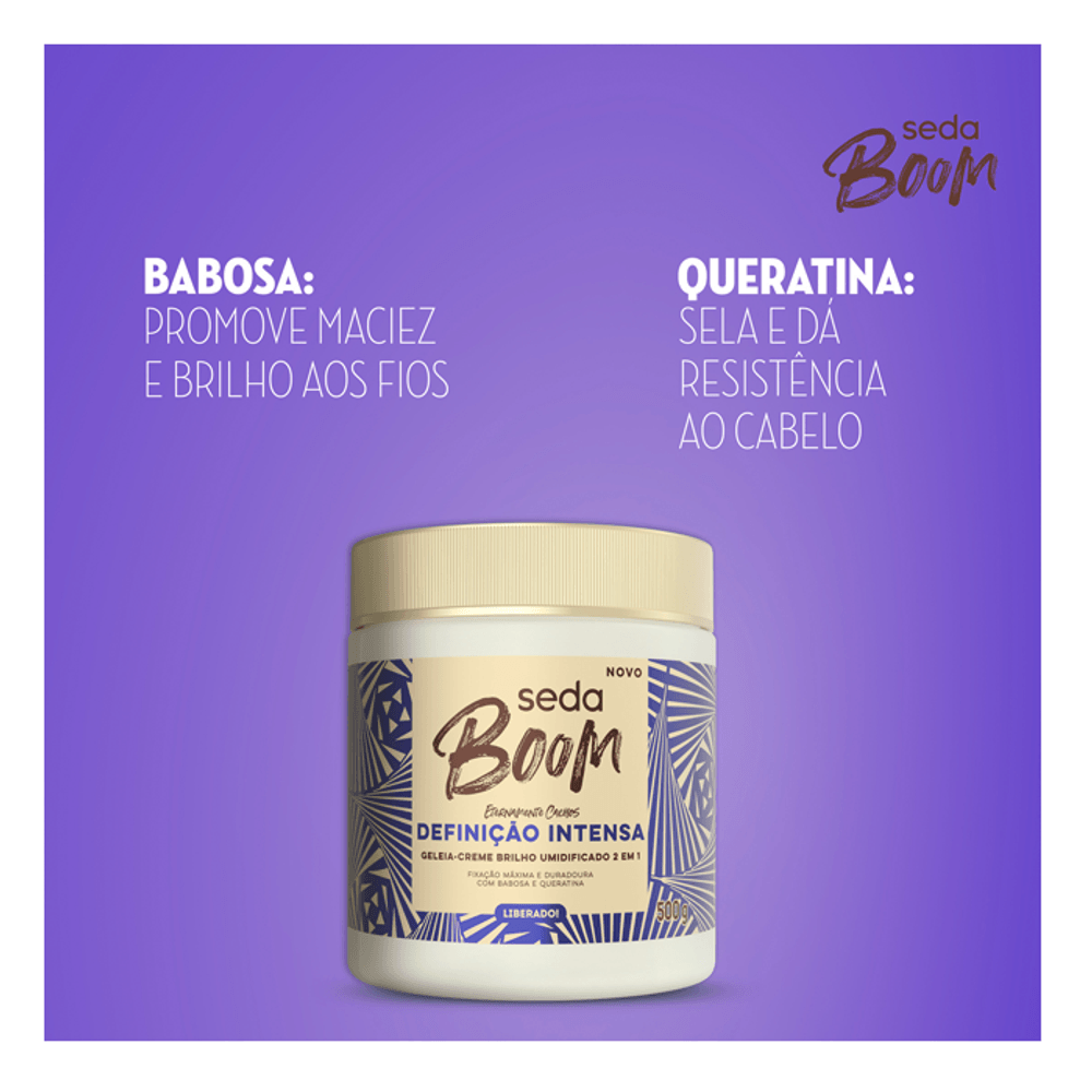 Geleia Creme Capilar 2 em 1 Seda Boom Definição Intensa 500g - Drogaria ...