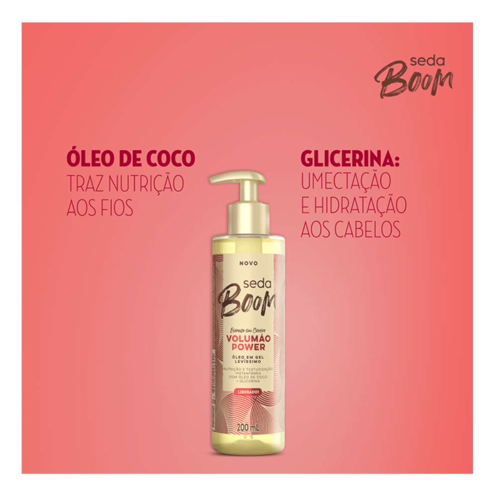 Óleo em Gel Capilar Seda Boom Volumão Power 200ml - Drogaria Sao Paulo