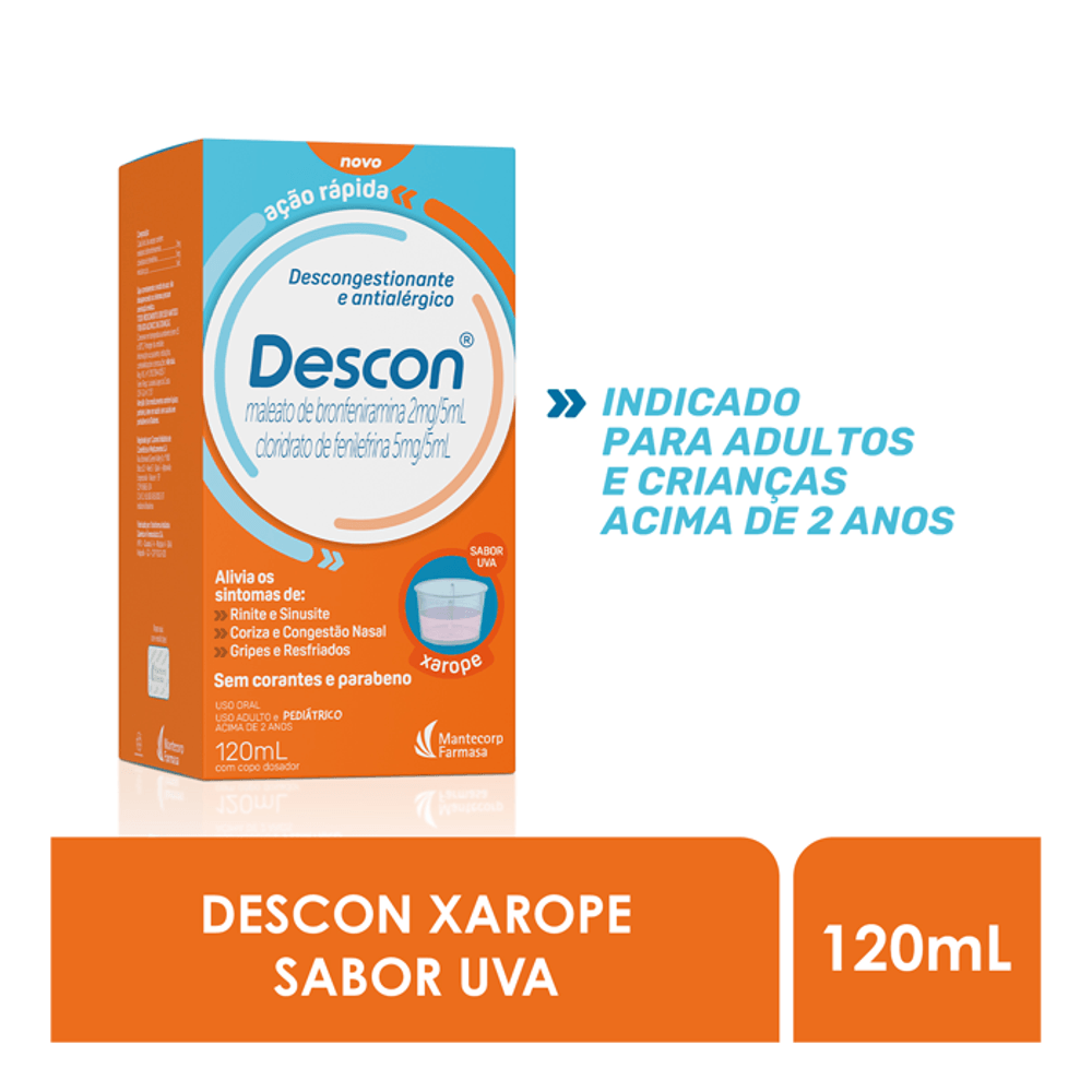 Xarope Descon Uva 120ml + Copo Dosador - Drogaria Sao Paulo