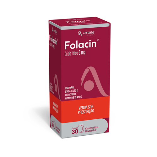 Folacin Ácido Fólico 5mg 30 Comprimidos Revestidos - Drogaria Sao Paulo