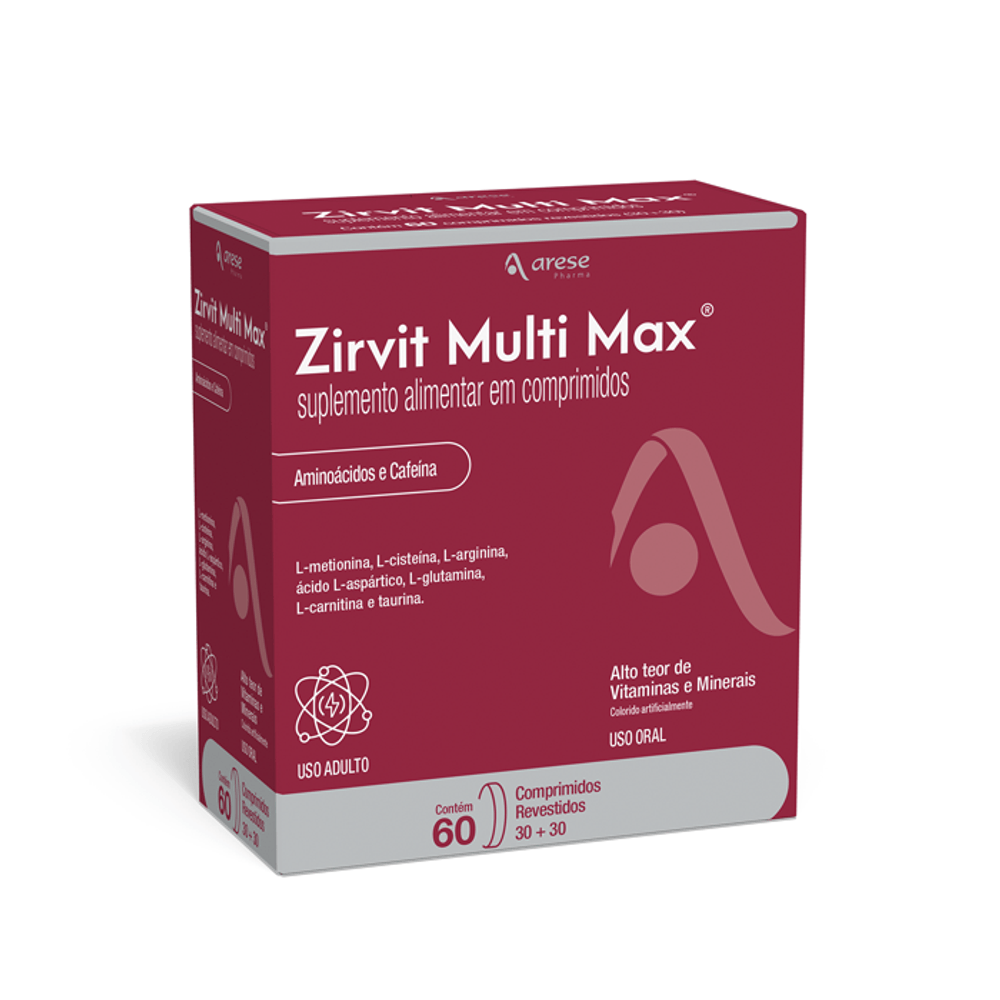 Suplemento Alimentar Zirvit Multi Max 60 Comprimidos Revestidos ...
