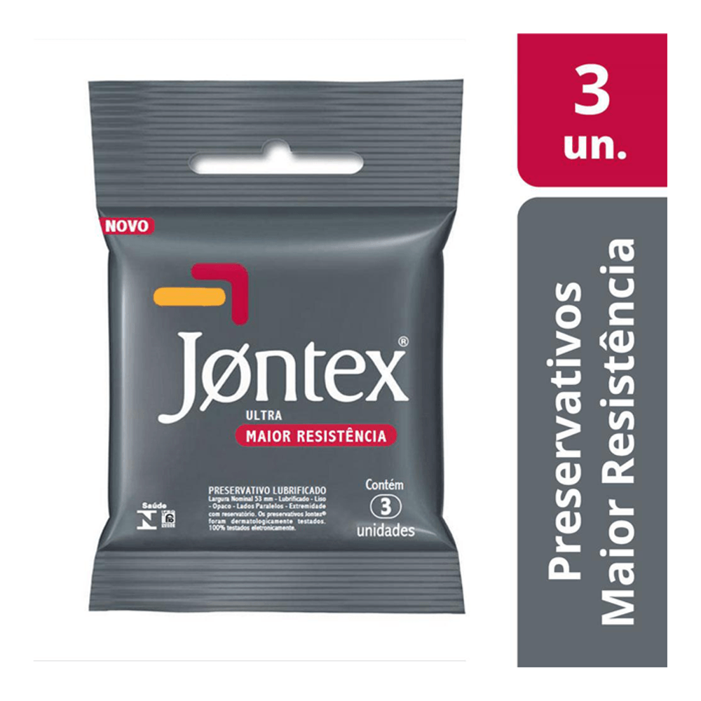 Preservativo Jontex Ultra Resistente 3 Unidades - Drogaria Sao Paulo