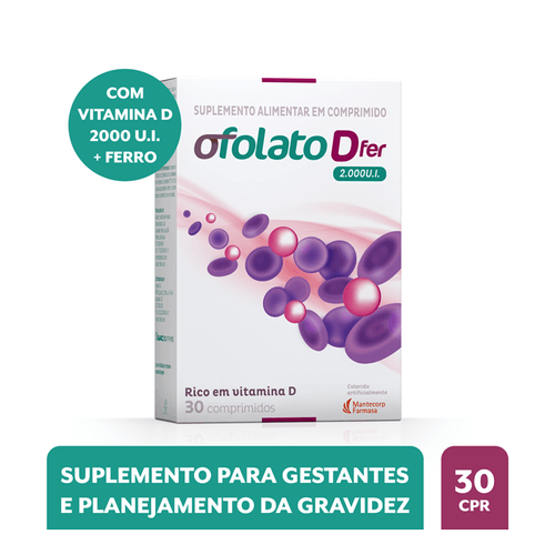 Suplemento Alimentar Ofolato DFer 2.000UI 30 Comprimidos - Drogaria Sao ...