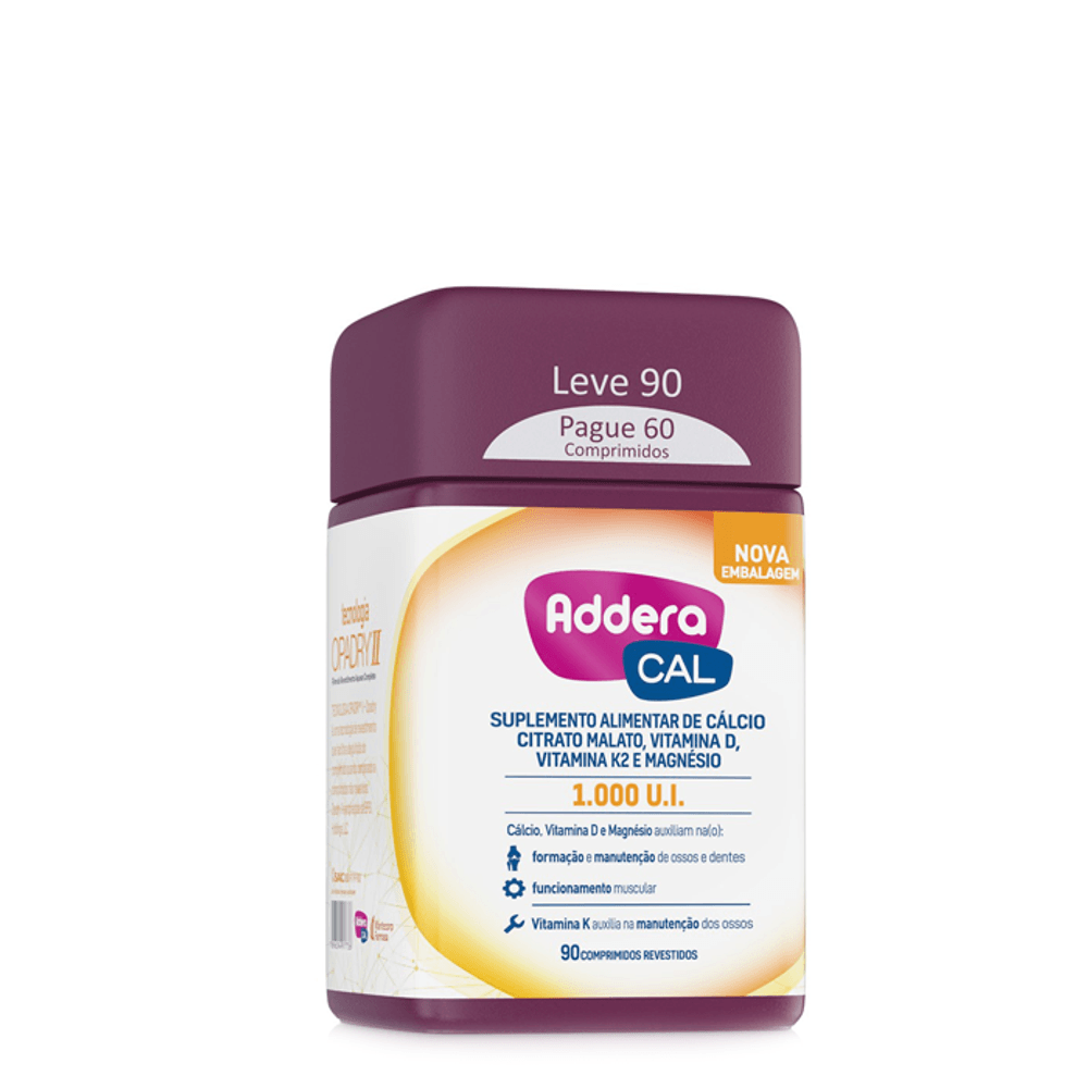 Vitamina D Addera + Cálcio 1.000UI 90 Comprimidos - Drogaria Sao Paulo