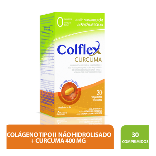 Colágeno Mantecorp Colflex Cúrcuma 30 Comprimidos - Drogaria Sao Paulo