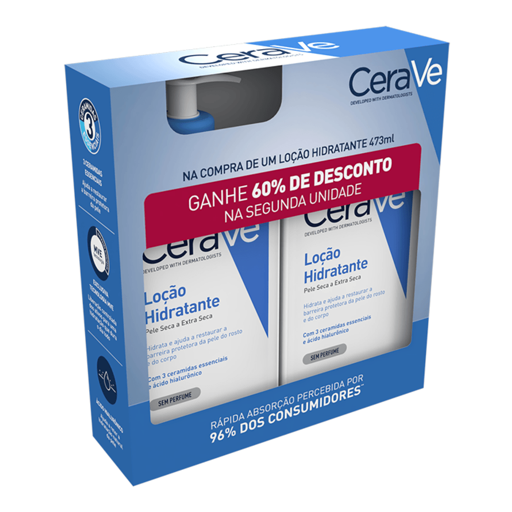 Kit Loção Hidratante Cerave Sem Perfume 2 Unidades 473ml Cada ...