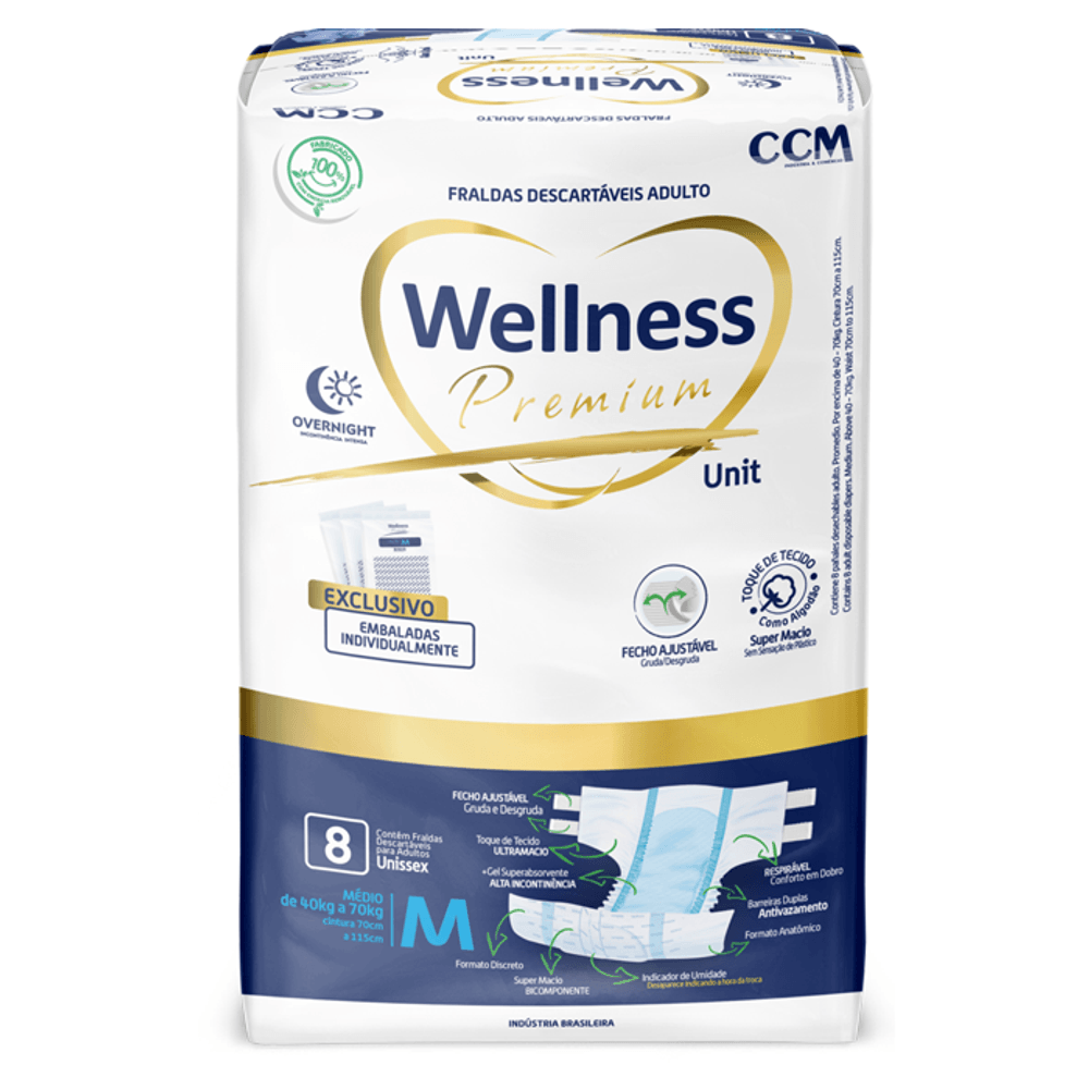 Fralda Geriátrica Wellness Premium M 8 Unidades - Drogaria Sao Paulo