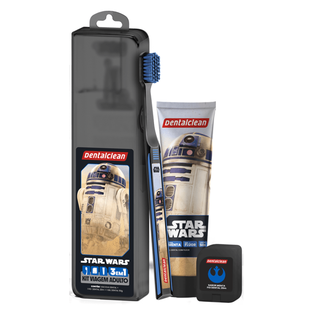 Kit Dentalclean Star Wars Escova Dental + Fio Dental 20m + Gel Dental ...