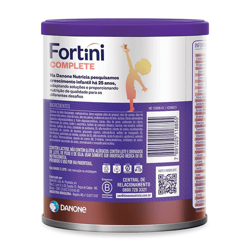 Suplemento Infantil Fortini Complete Chocolate 800g - Drogaria Sao Paulo