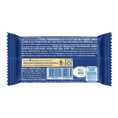 Chocolate Ao Leite Crunch Nestlé 22,5g - Drogaria Sao Paulo