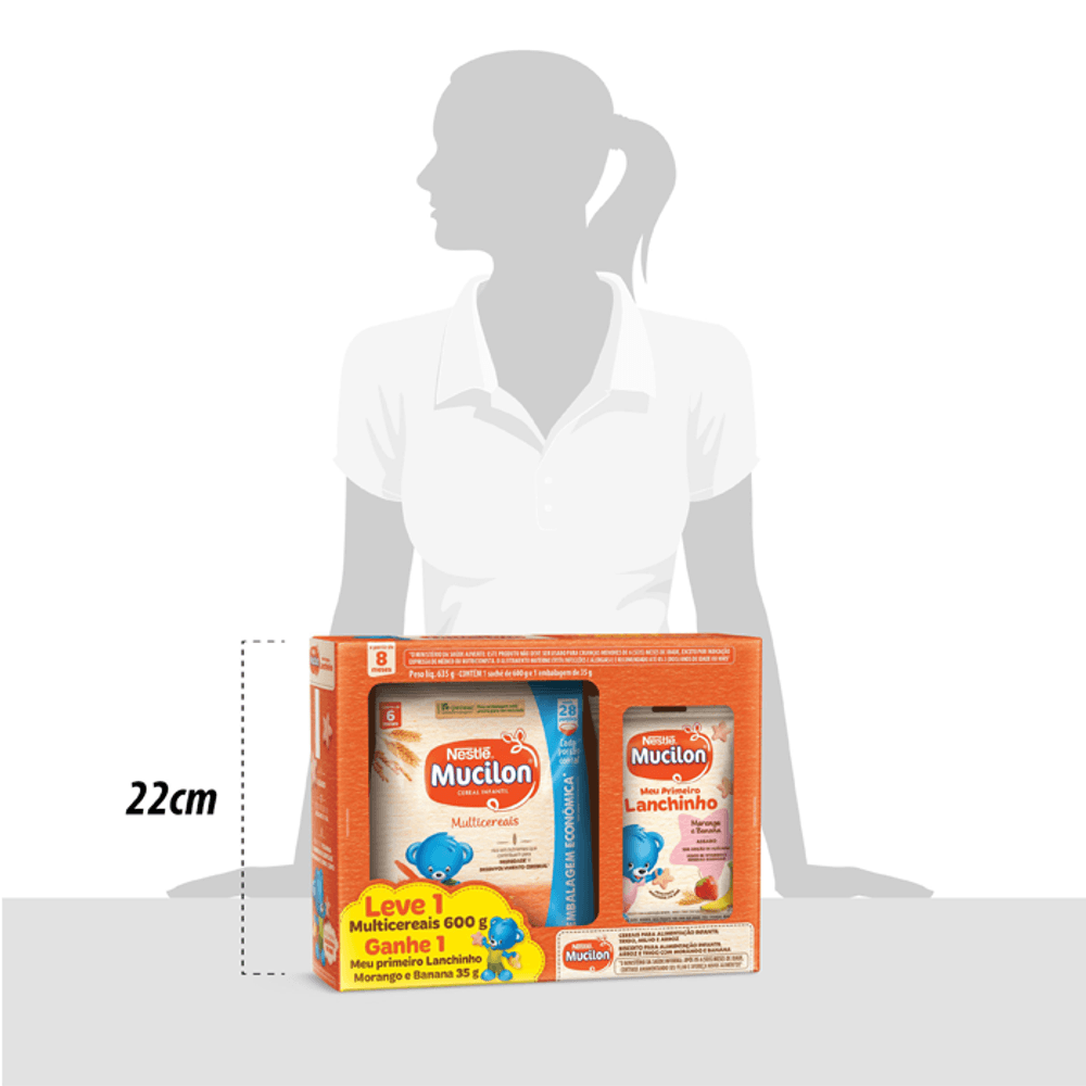 Cereal Infantil Mucilon Multicereais 600g + Snack Primeiro Lanchinho ...